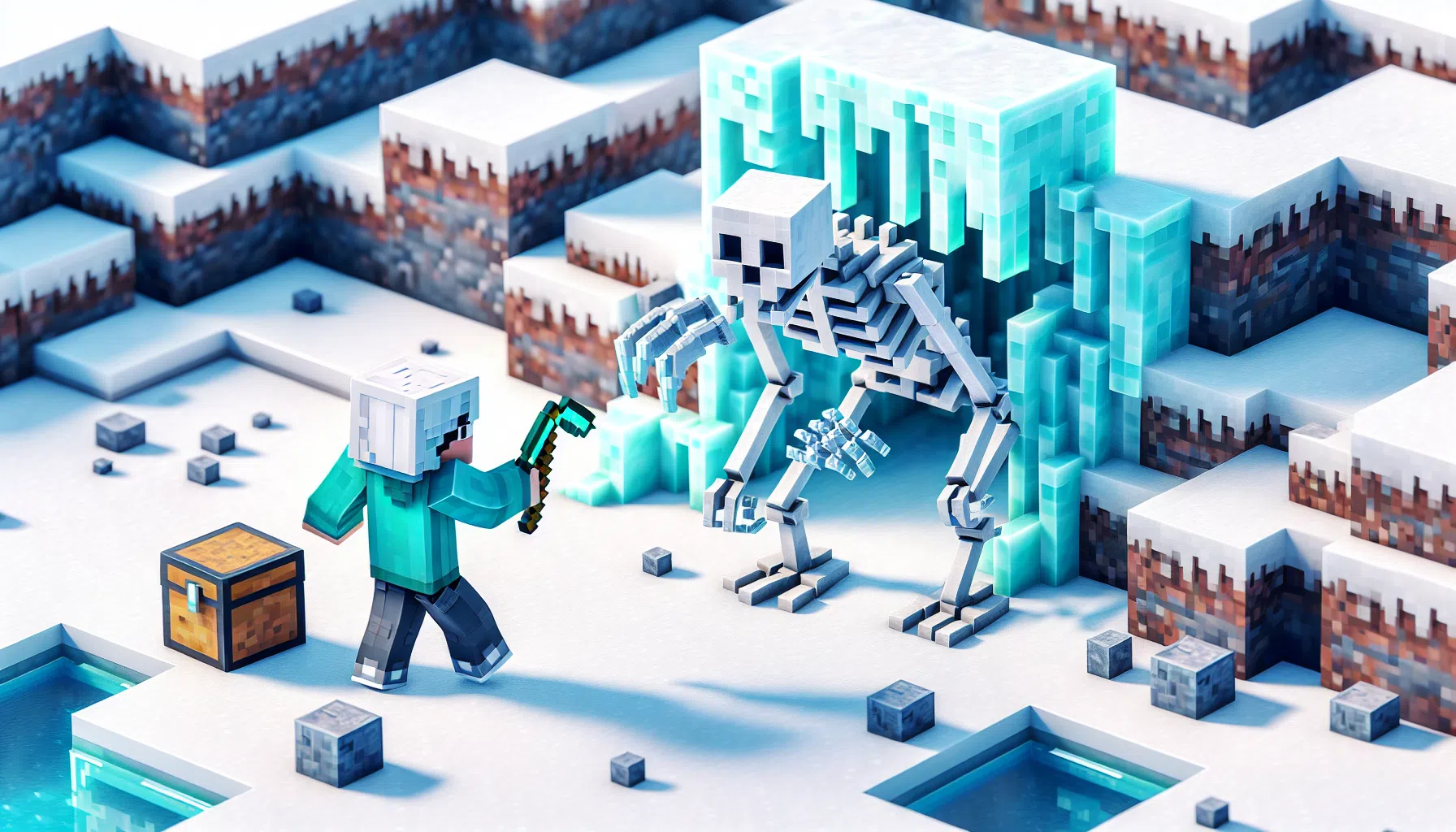 Hoe je een gletsjerskelet temt in Minecraft