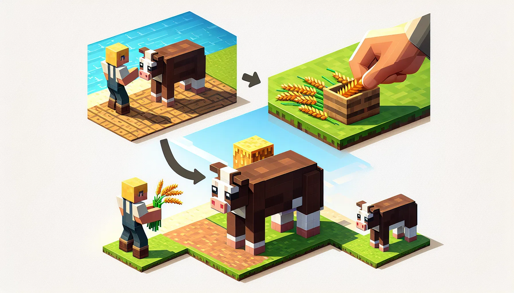 Comment apprivoiser une vache dans Minecraft