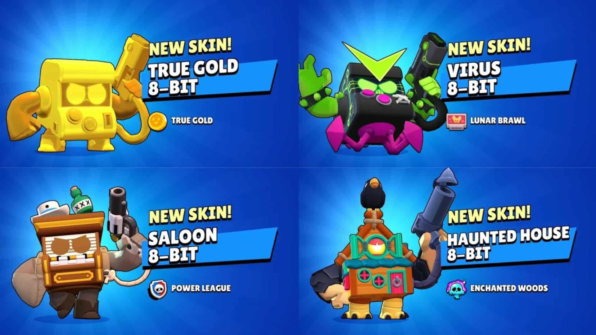 Todas las Skins de 8-Bit en Brawl Stars