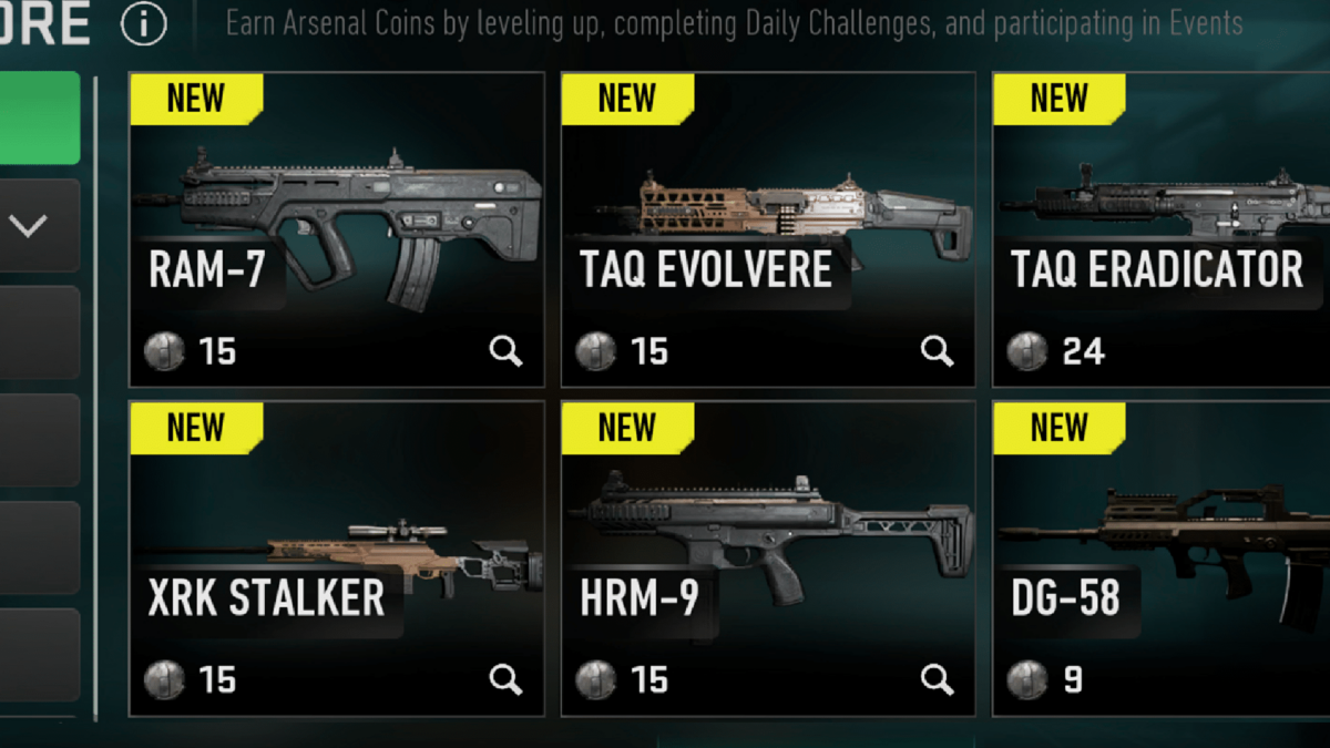 Cuantas armas hay en Call Of Duty Mobile